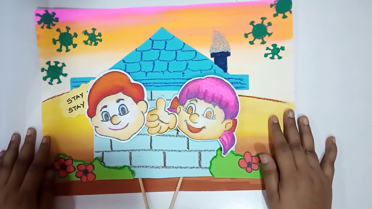 An Awareness Poster Artwork about Covid-19 with clipart Puppet Stick ...
