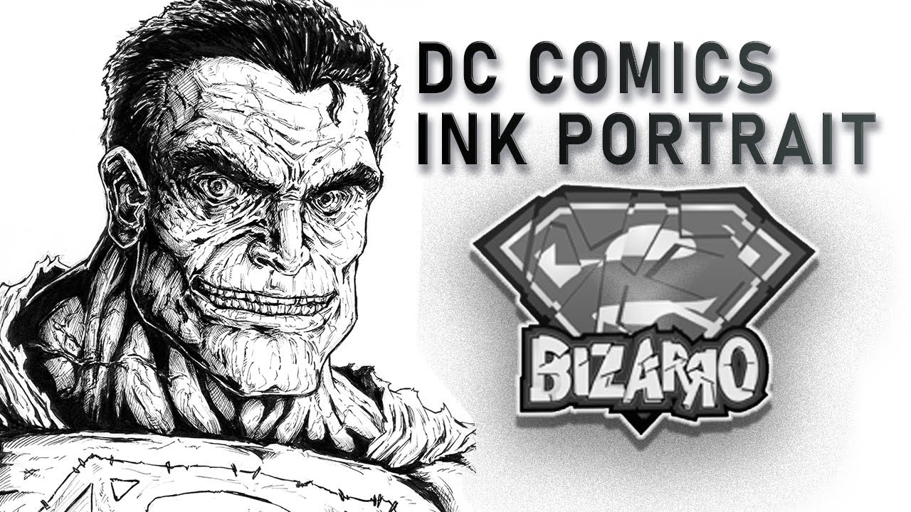 Drawing Bizarro - DC Comics INK PORTRAIT - YouTube