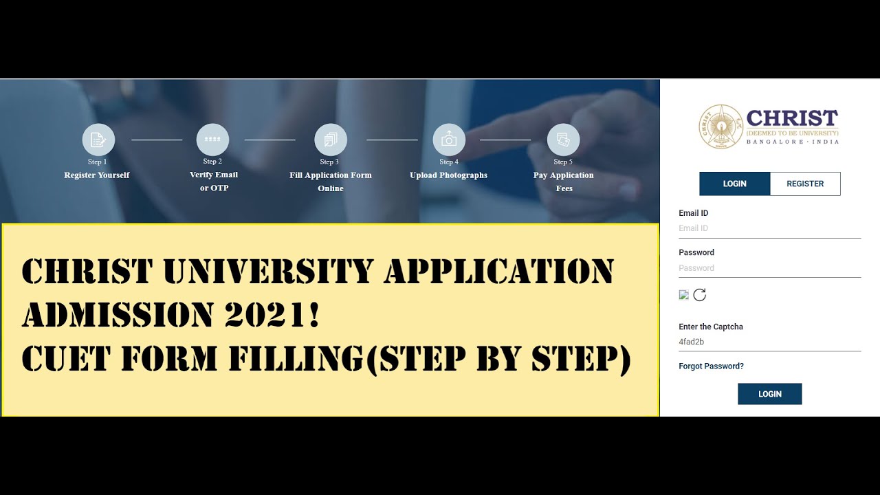 HOW TO FILL CUET APPLICATION FORM - 2021| CHRIST UNIVERSITY | SANSKAR ...