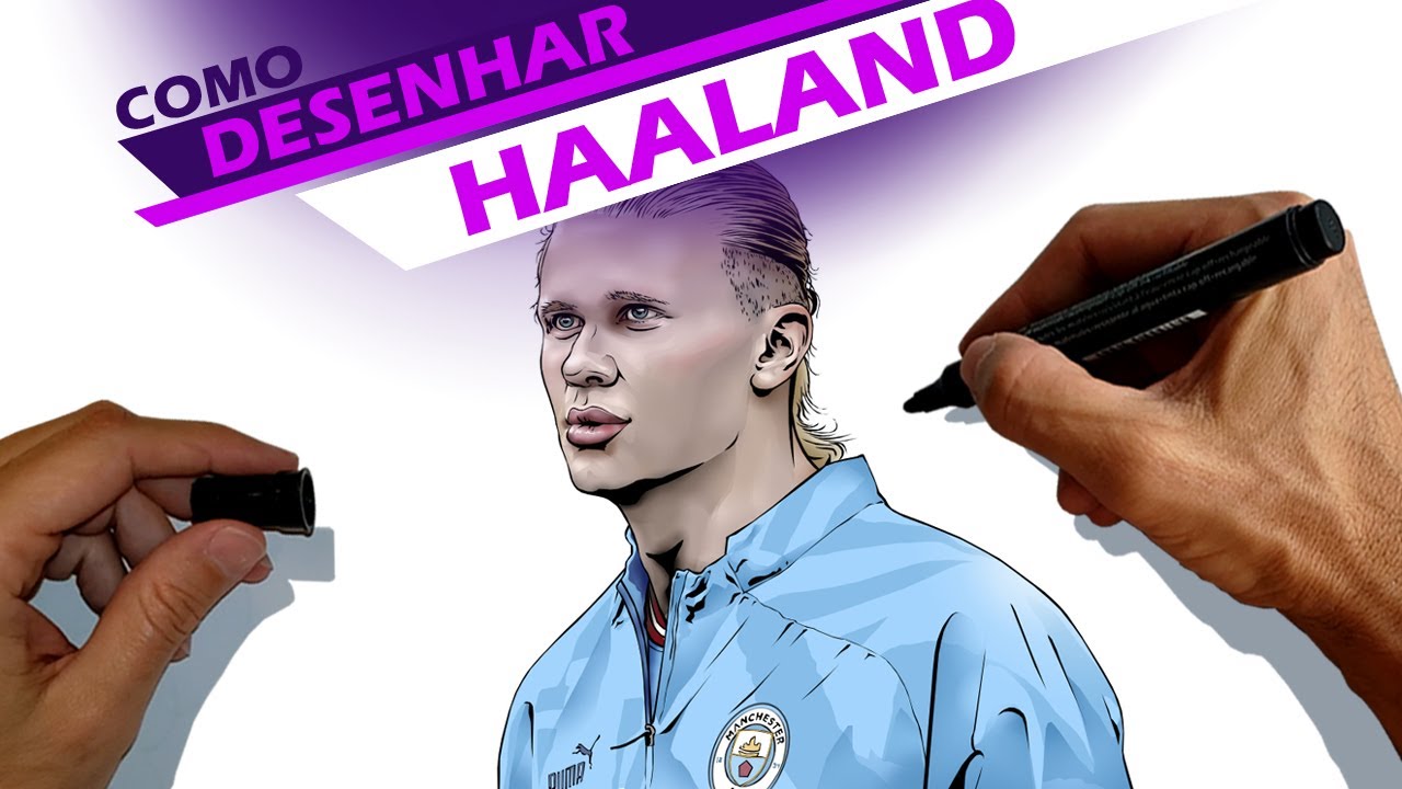 Erling Haaland, jogador do Manchester City - Como desenhar / How to ...