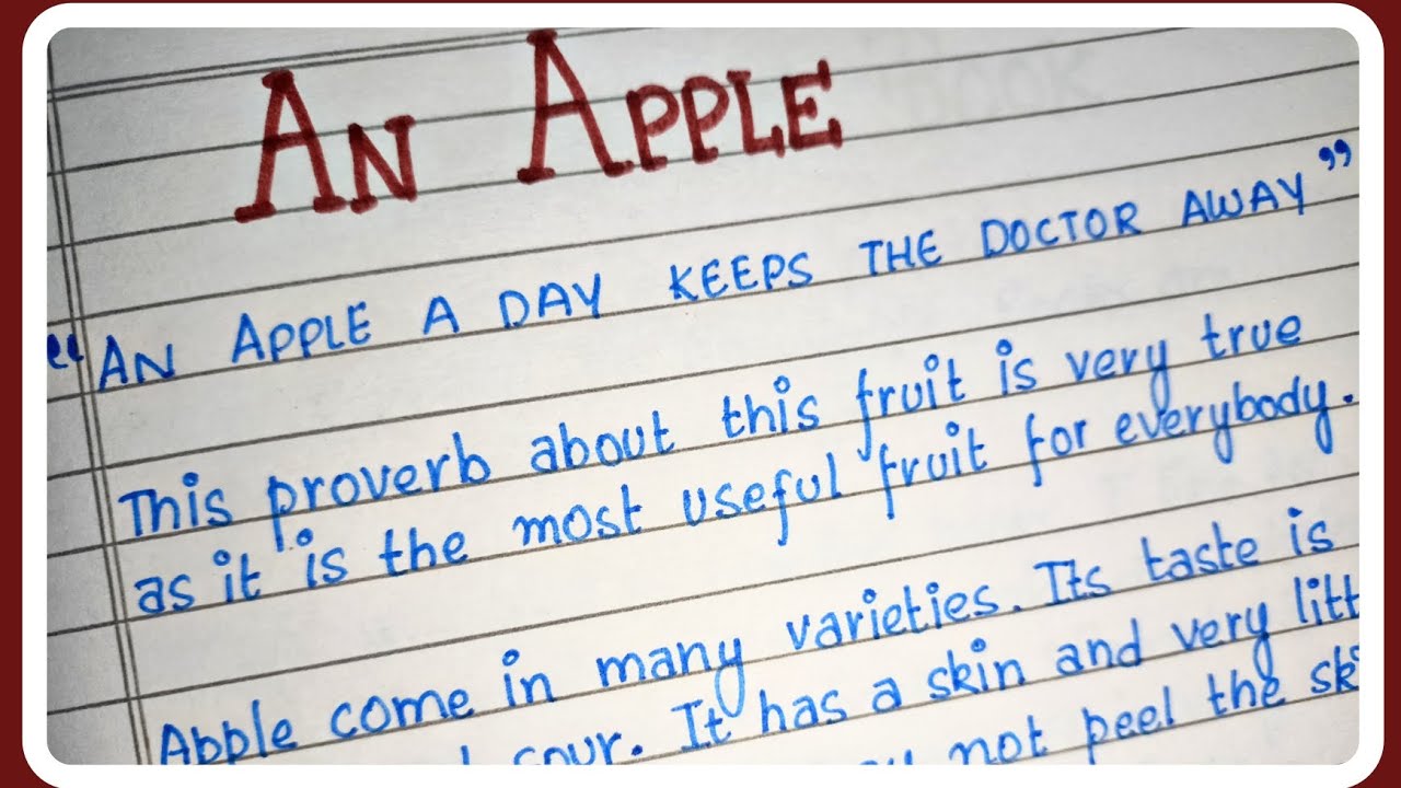 An Apple 🍎 || Essay On An Apple || An Apple a day keeps the doctor away ...