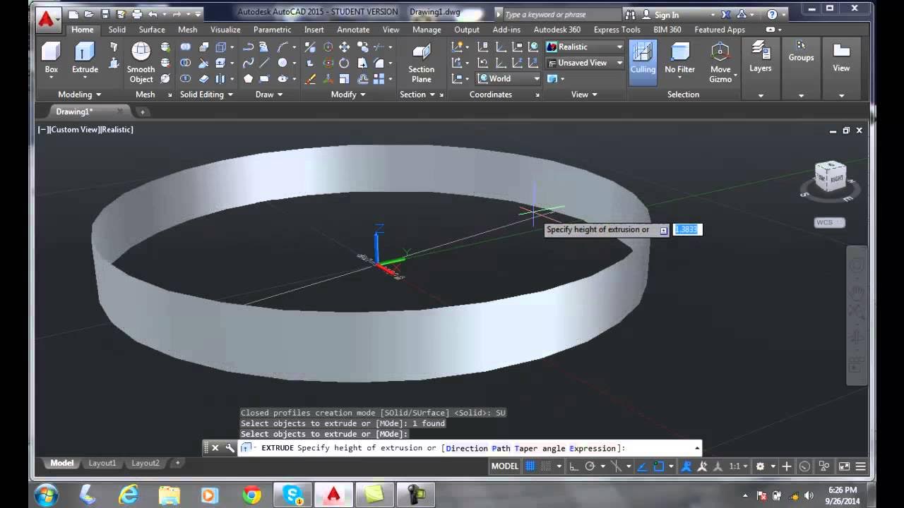 3D Modeling 06-11 Extruding Surfaces from Objects with Dimensional Constraints - YouTube