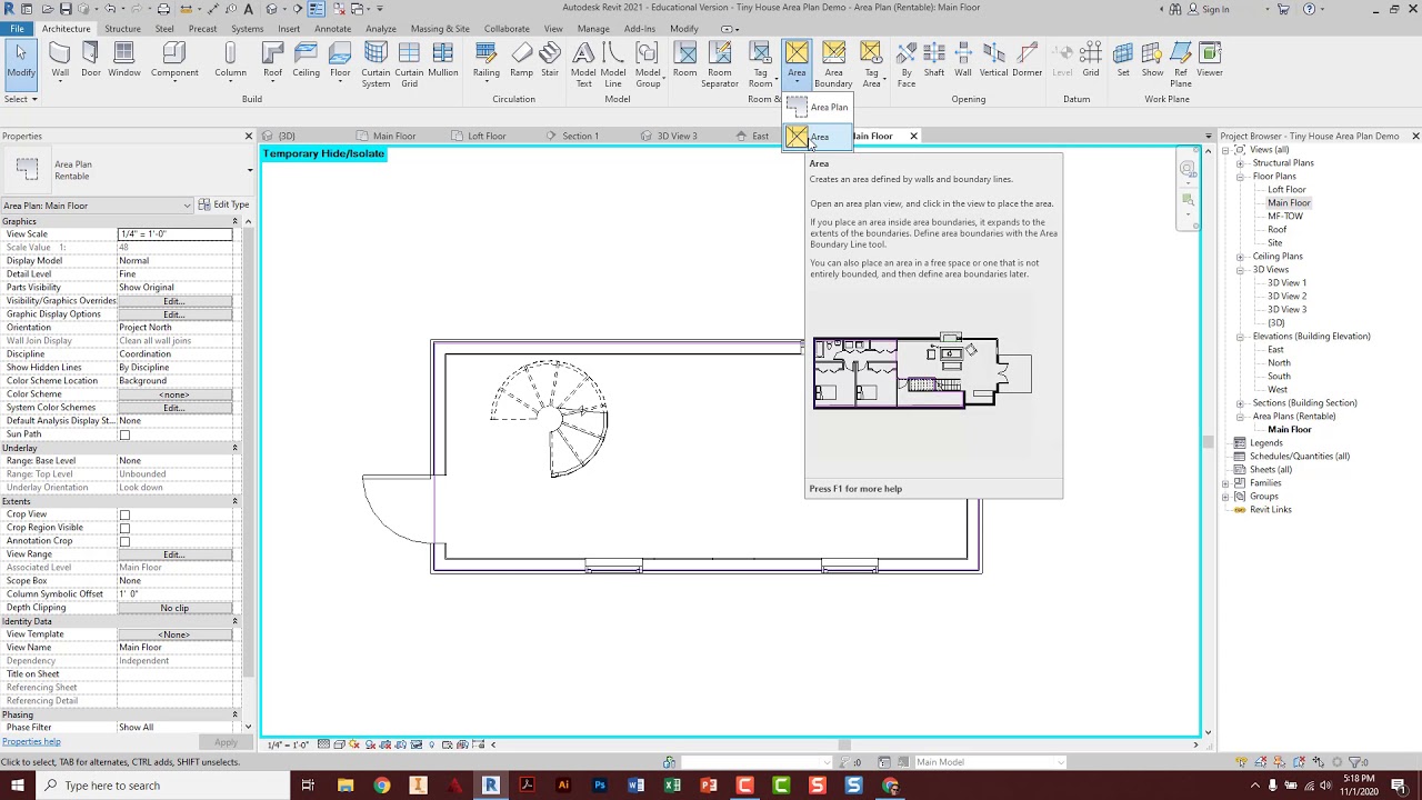 Revit - Area Plan - YouTube
