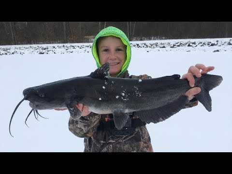 Catching HUGE CATFISH WHILE ICE FISHING! pt. 3 - YouTube