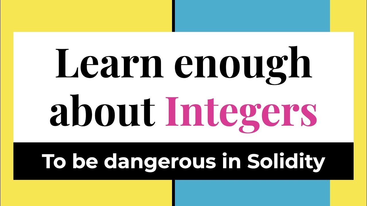 How do integers work in Solidity? - YouTube