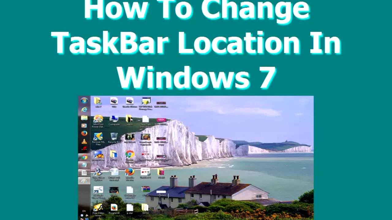 How To Change TaskBar Location In Windows 7 - YouTube