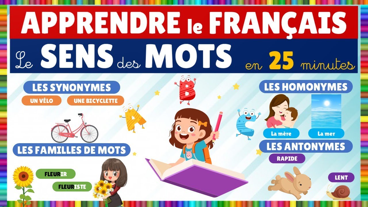 Apprendre le français || Les synonymes , les antonymes, les homonymes ...