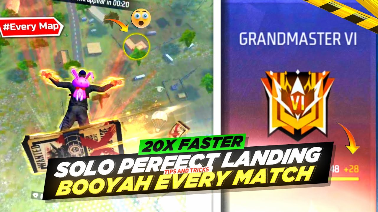 Best Strategy To Safe Land In Solo BR Rank || Booyah Every Match - YouTube