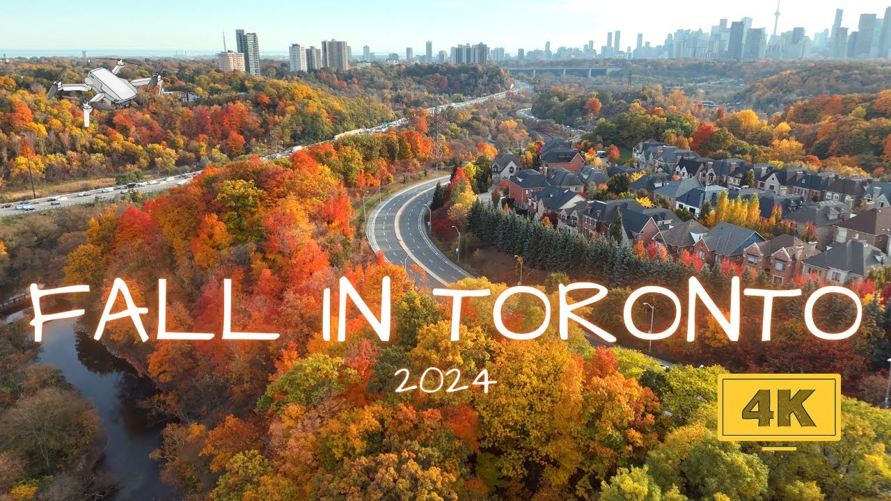 🇨🇦 Toronto Fall Foliage in 4K | Stunning Aerial Views of Don Valley ...