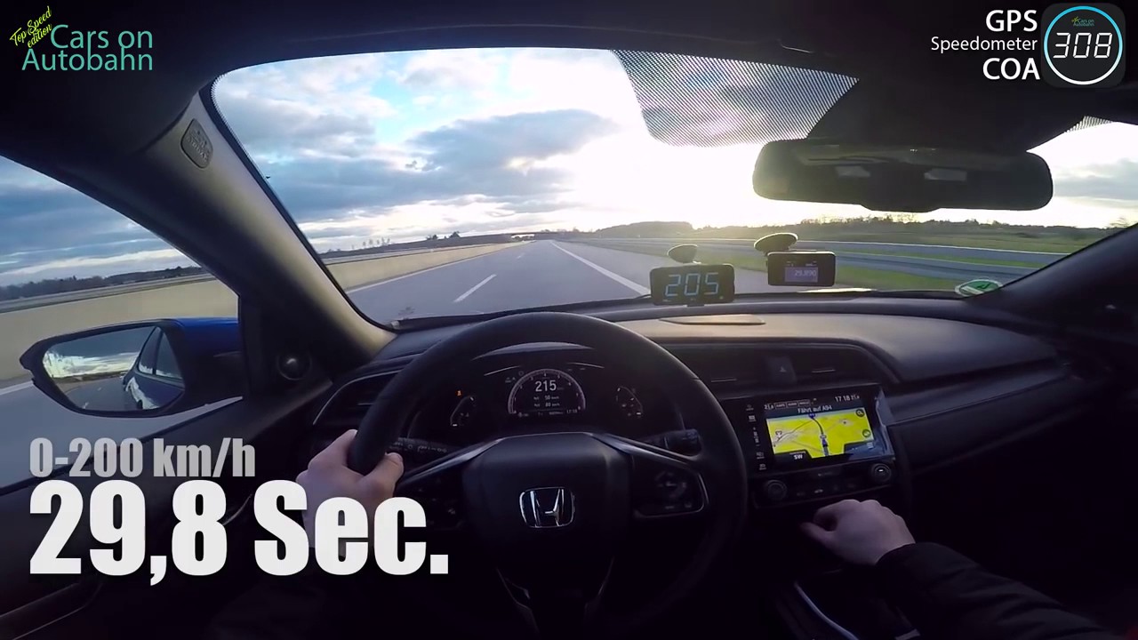 2017 Honda Civic VTEC Turbo 0 230 Km h POV Acceleration, TOP SPEED Test ...
