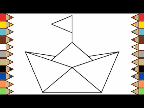 How To Draw A Boat For Kids || Drawing and Colouring Step-by-step ...