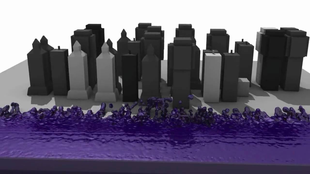 Tsunami in a city - Blender - YouTube