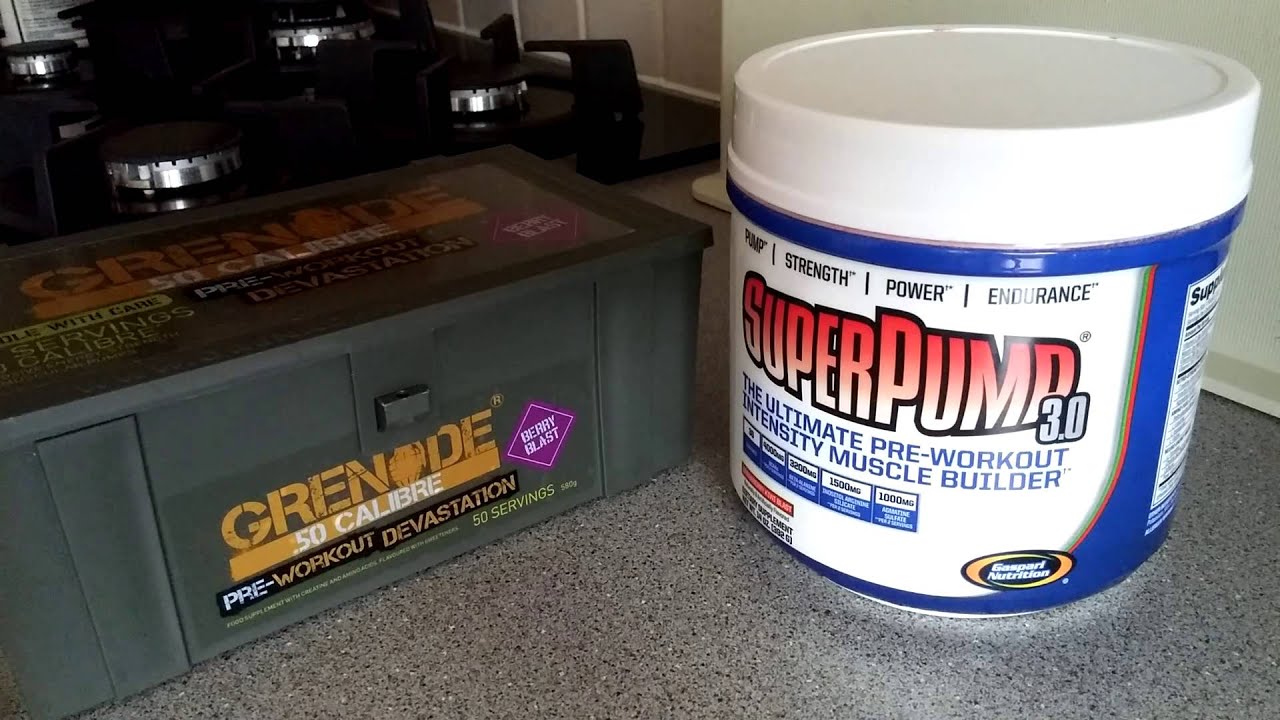 Best PUMP Pre Workouts? Part 1 Grenadr 50 calibre vs Gaspari Super Pump ...