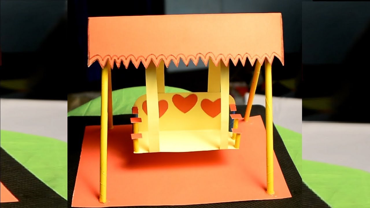 Make a amazing swing with paper it's a best dye project and best idea ...