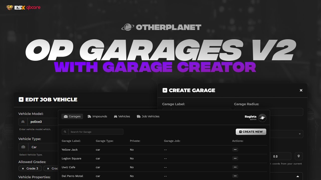 OP Garages V2 - FiveM Garage System & Creator [ESX/QB/QBOX] - YouTube