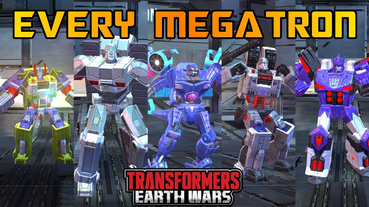 Every Megatron variant and skin in Transformers Earth Wars - YouTube