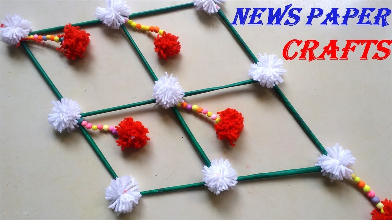 How to Make Newspaper wall Hanging best from waste | Easy Wall Hanging ...