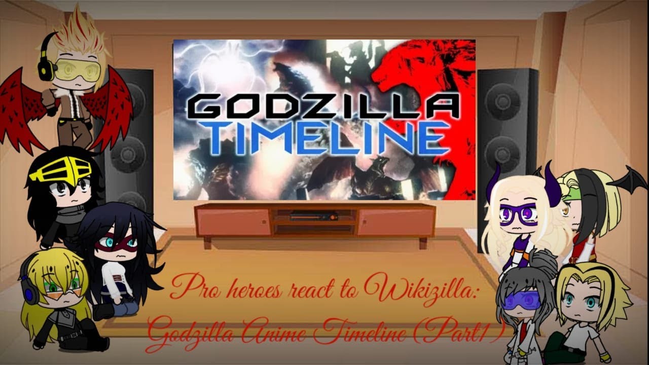 Pro heroes react to Wikizilla: Godzilla Anime Timeline (Part 1) - YouTube