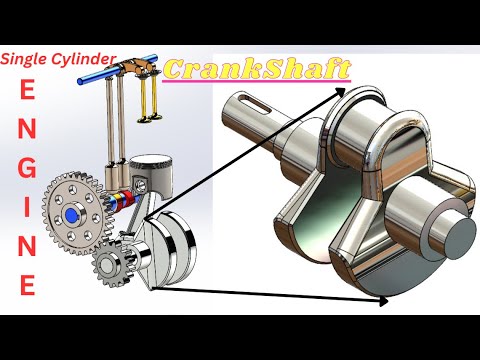 How to make Crankshaft for cylinder engine in SolidWorks | #solidworks ...