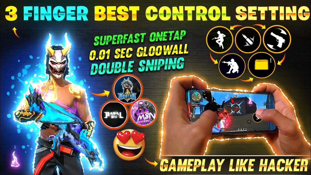 BEST 3 FINGER CUSTOM HUD IN FF🔥3 FINGER SUPER MOVEMENT CUSTOM HUD | 3 ...