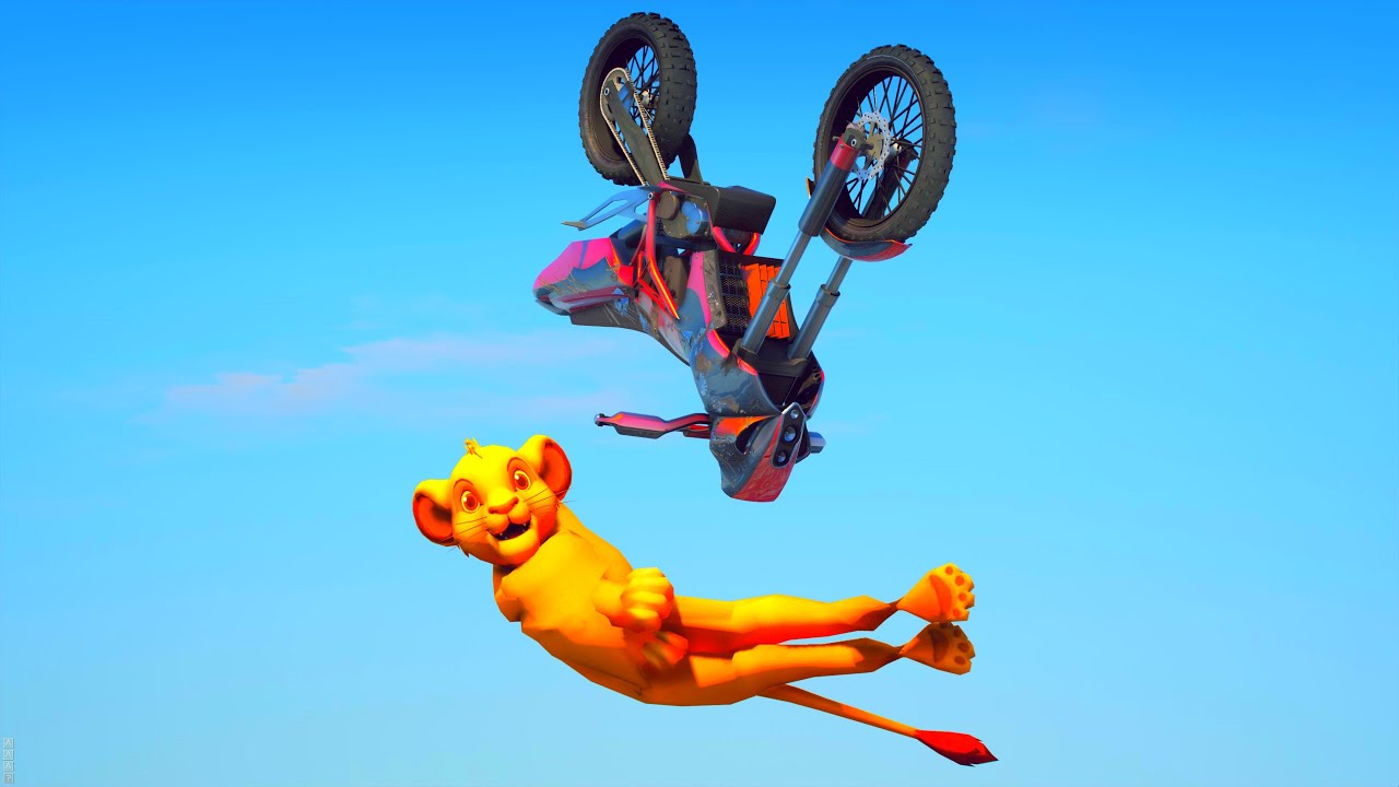 GTA 5 Crazy Motorcycle Crashes SIMBA CUB (Euphoria Physics Showcase) 4K ...
