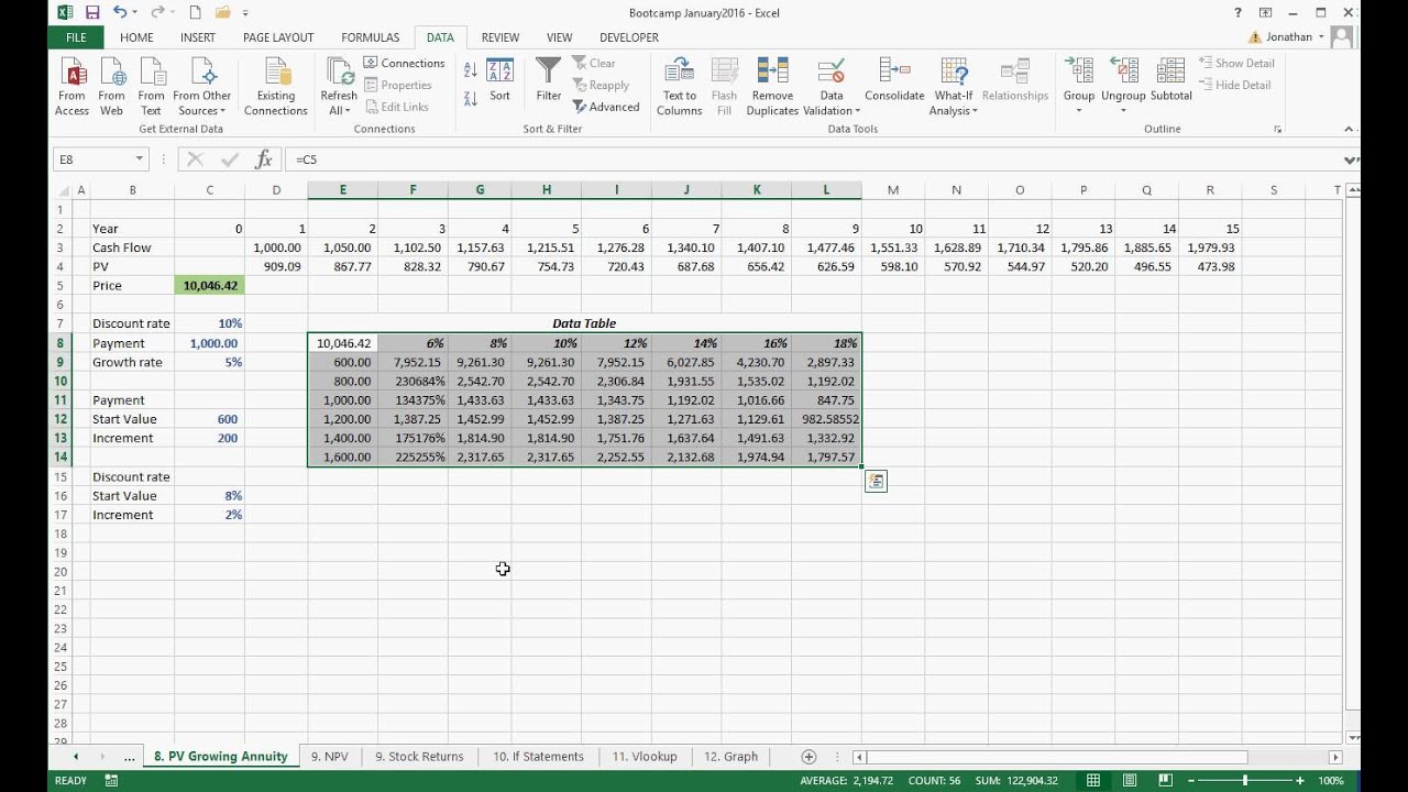 Formulas Data Table Cond Format - YouTube
