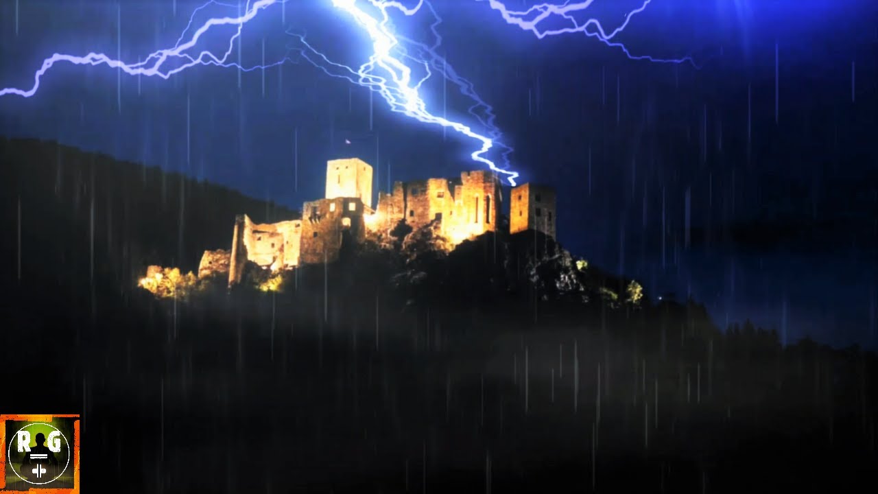 Loud Castle Thunderstorm Sounds | Heavy Thunder and Lightning Sound ...