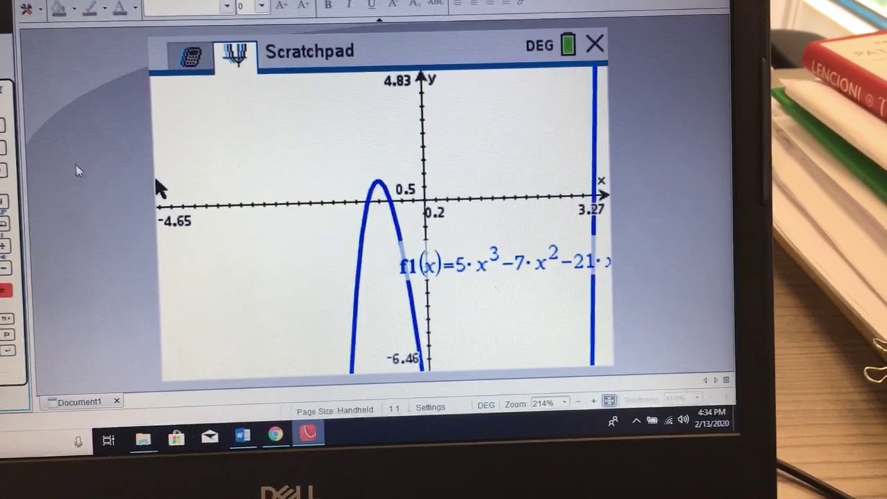 Use of graphical calculator to find roots of a polynomial equation ...