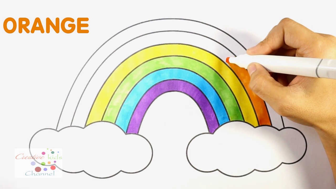 How to Draw a Rainbow Coloring Pages | Kids Songs Learn Drawing | Art ...