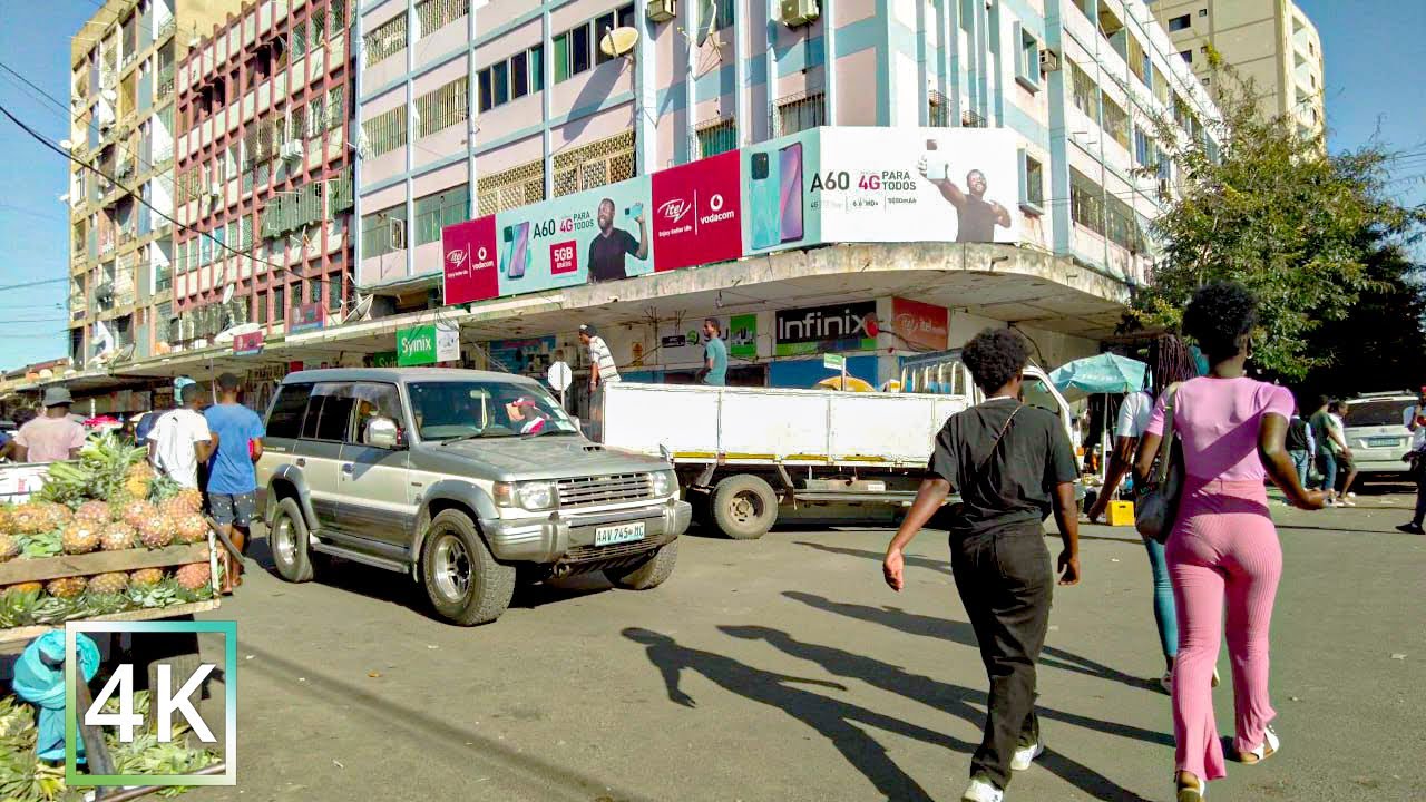 Maputo Mozambique Bairro Central, Market life, shopping, Bank of Mozambique Walk in 4K - YouTube