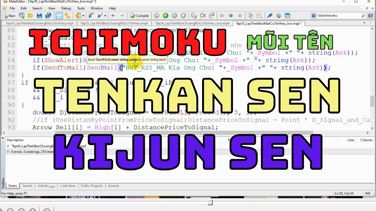 Tập 41 Lập trình MQL4: Ichimoku mũi tên Kijun Sen $ Tenkan Sen - How to ...