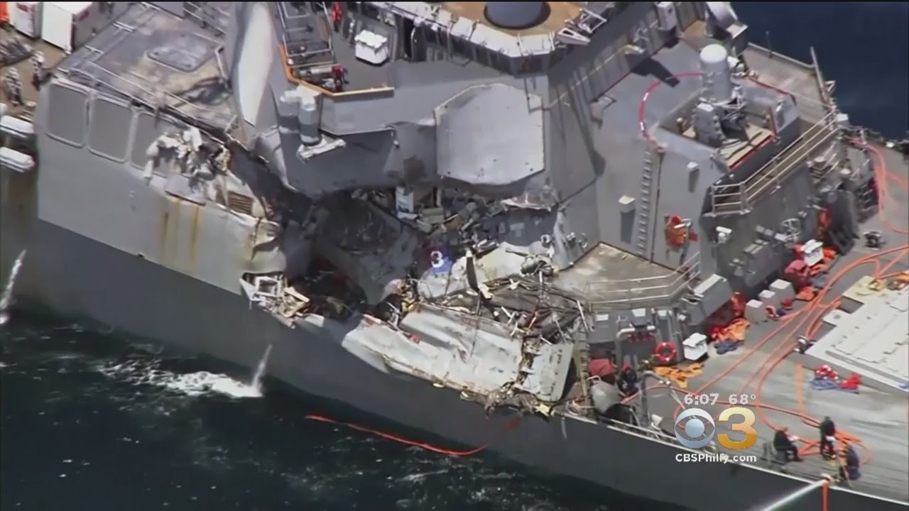 Search For Missing Sailors After USS Fitzgerald Collision - YouTube