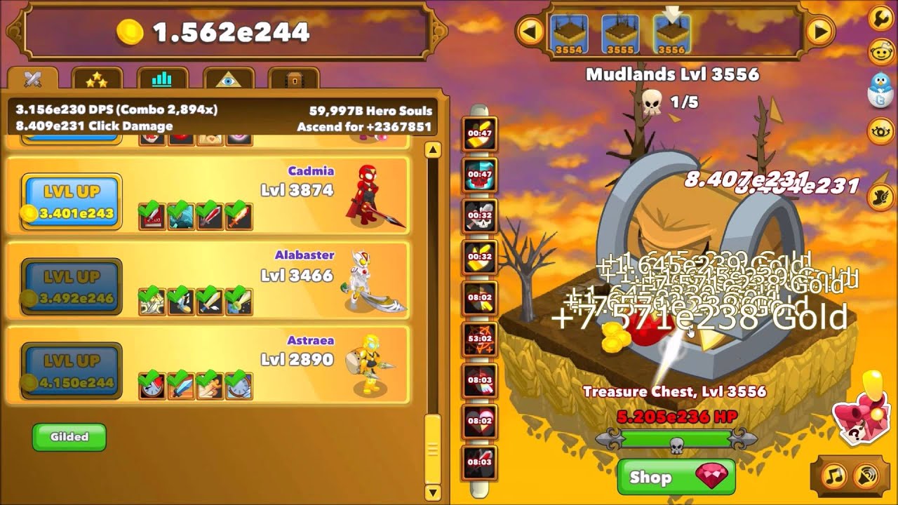 Clicker Heroes Level 3500+ - YouTube