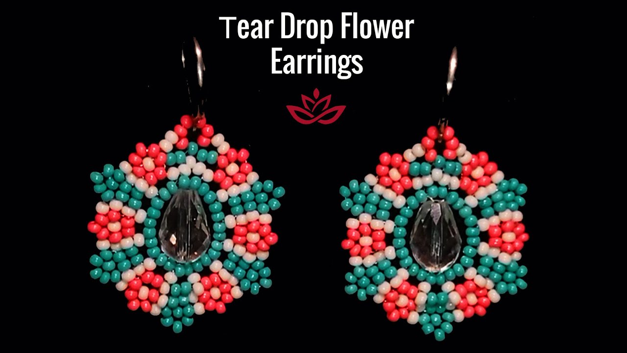 Flower Tear Drop Еarrings - Tutorial. How to make earrings at home 2023? - YouTube