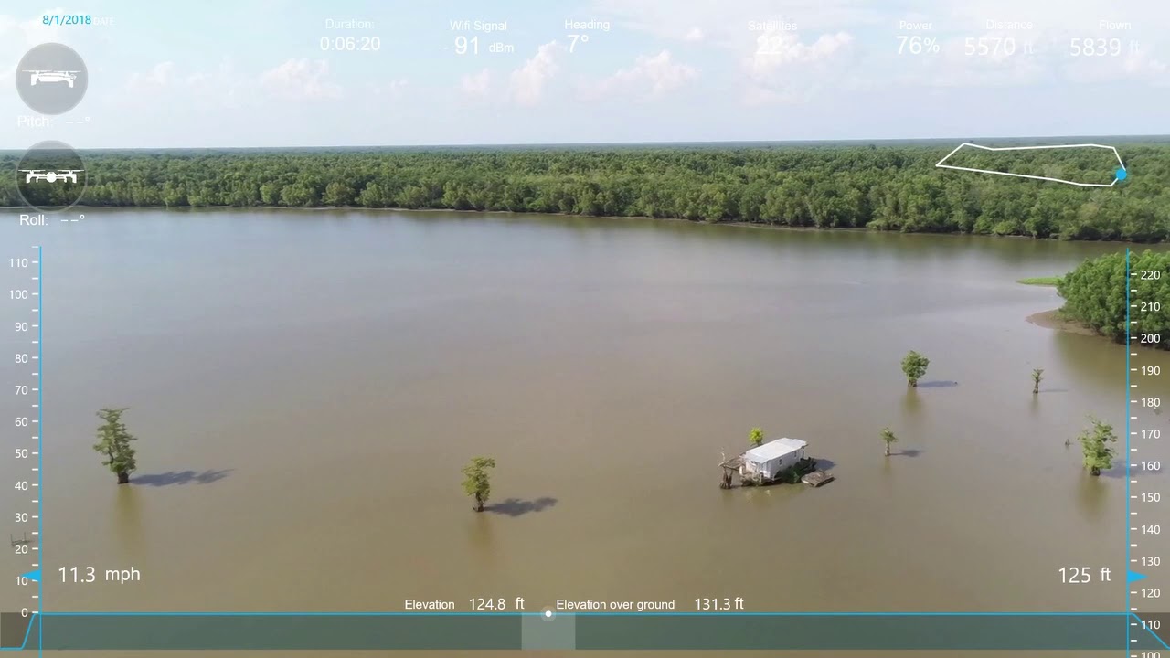 Parrot ANAFI over the floating camps on Grand Lake, Charenton Louisiana ...