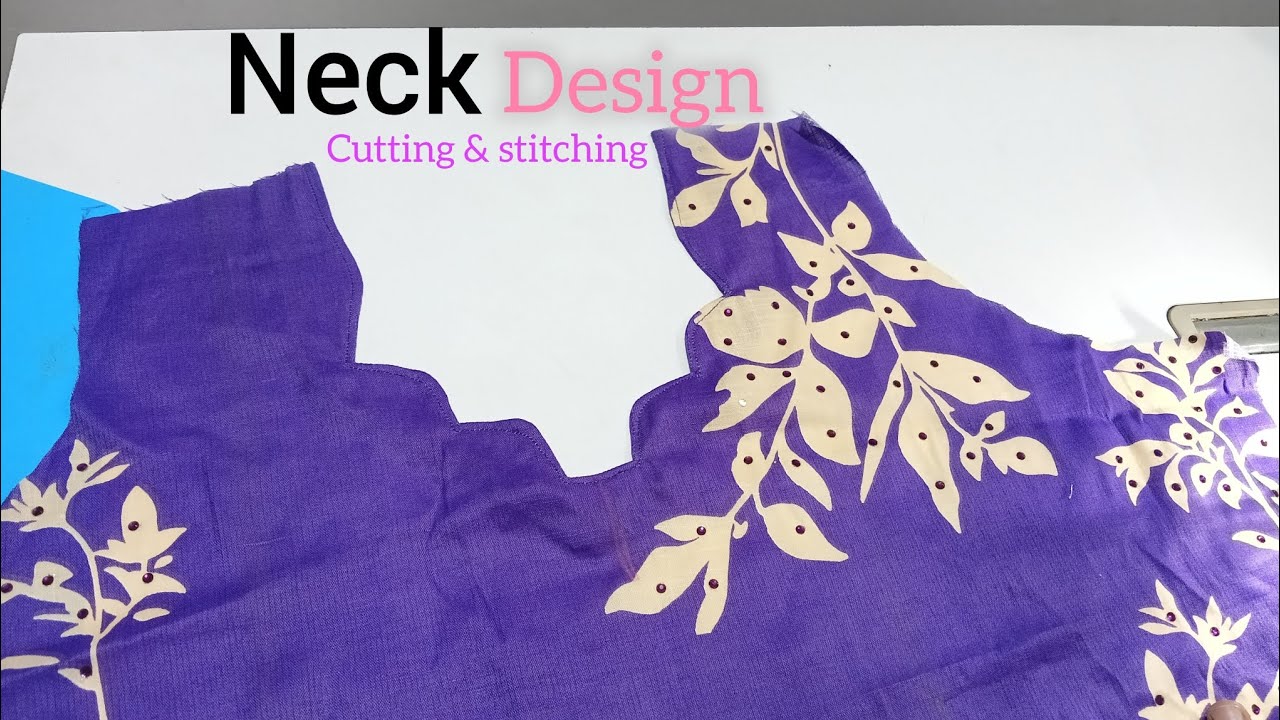 Neck design cutting and stitching | Easy neck design cutting ...