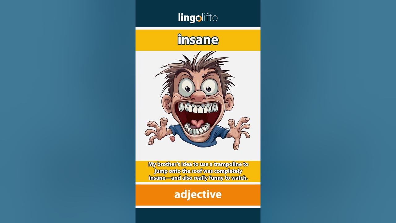 🇬🇧 Insane Meaning : Flash Card : Learn English Vocabulary - YouTube
