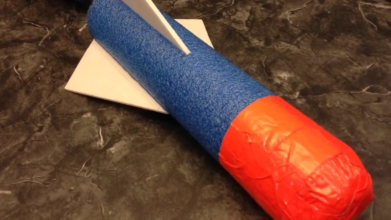 Pool Noodle Nerf Rocket Launcher - YouTube