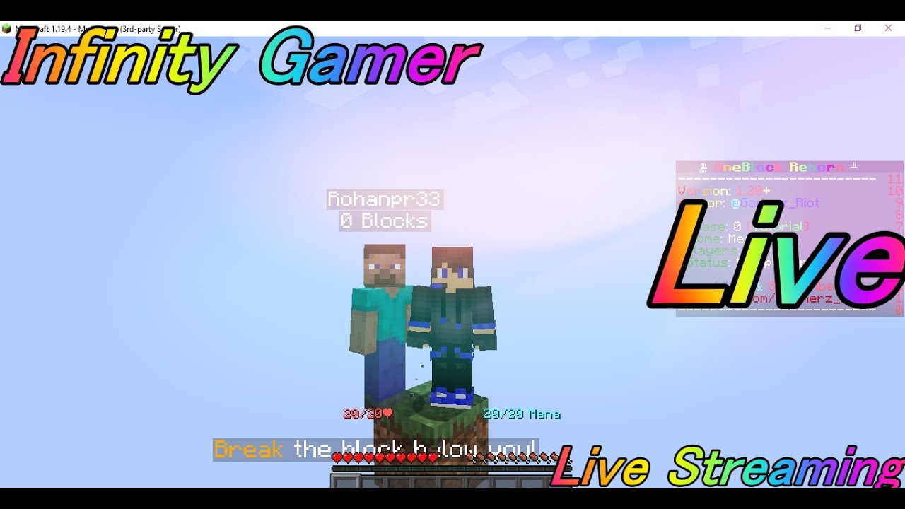 Minecraft ONE Block Live Streaming with Friend | Minecraft Live Stream ...
