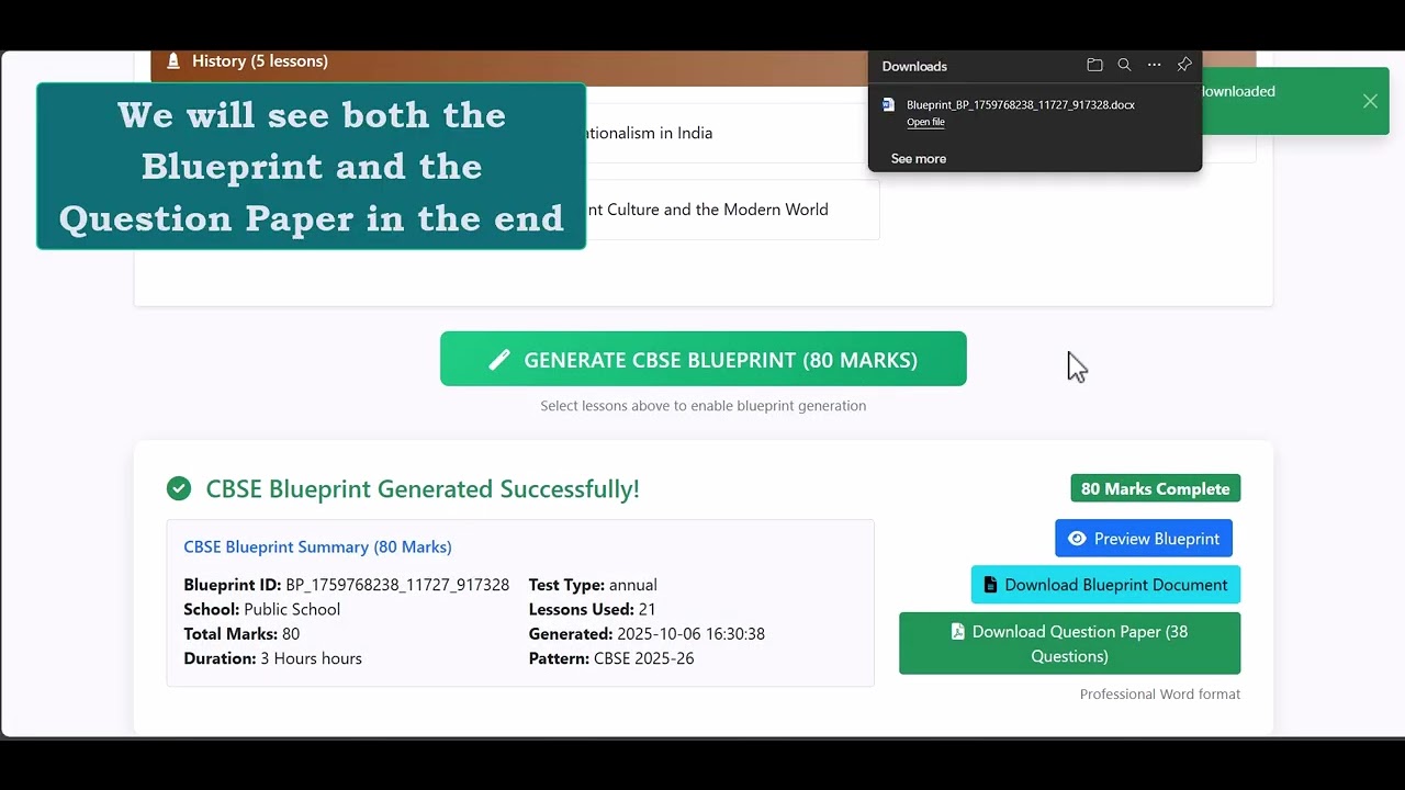 EduNudge: Automated Blueprint & Question Paper Generator (CBSE Class 10 ...