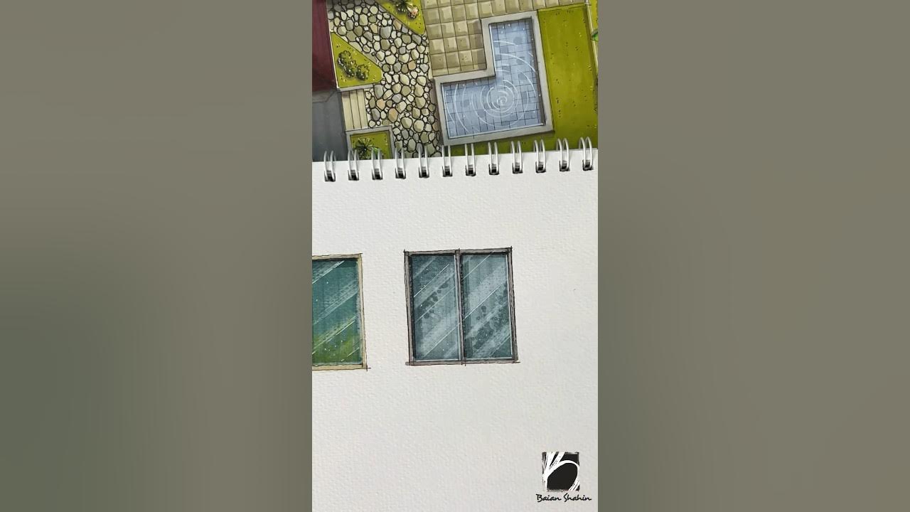 Window rendering using alcohol markers. - YouTube