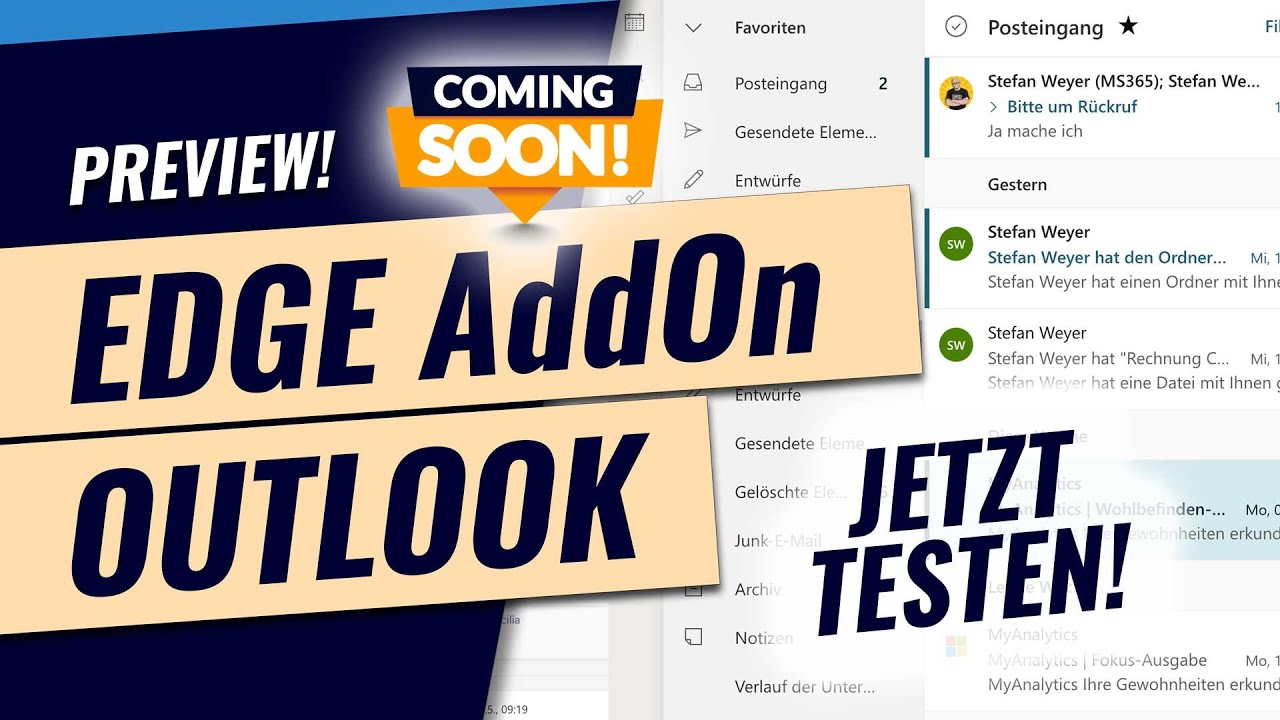 PREVIEW! Microsoft OUTLOOK EDGE AddOn - Jetzt testen! - YouTube