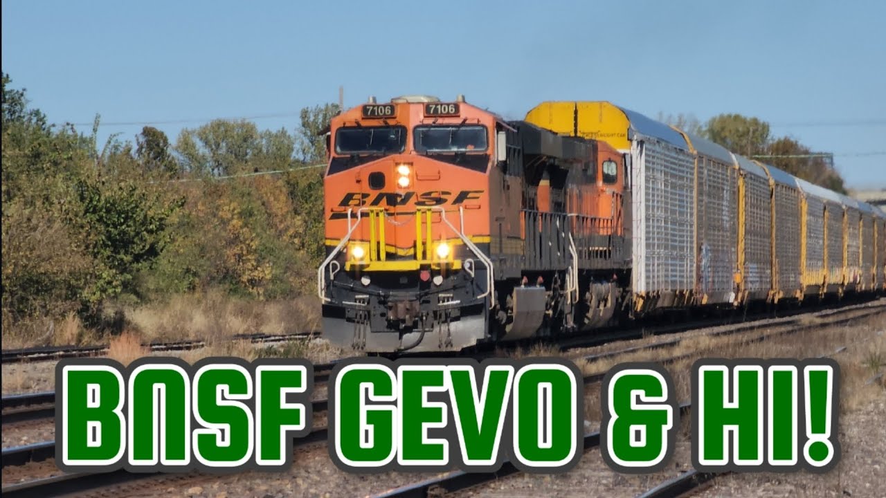 [4K] BNSF DUO LEADS LONG AUTORACK ON THE COFFEYVILLE SUB WITH H1 IN TRAIL! - YouTube