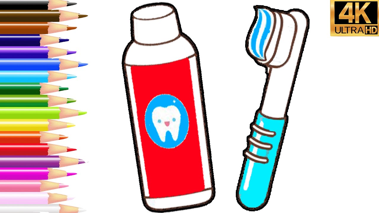 How to draw a Toothbrush | Easy Toothbrush Drawing & Painting ...