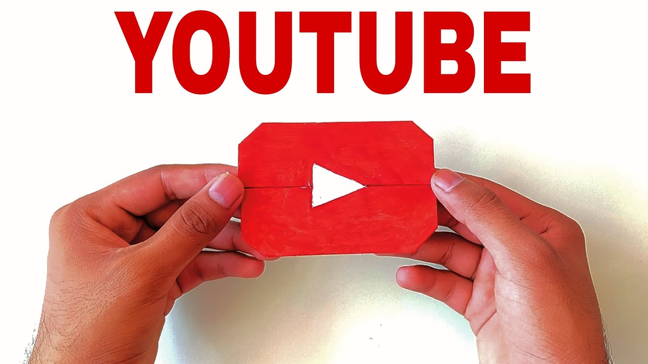 YOUTUBE logo craft with paper | paper logo | very easy craft | by ...