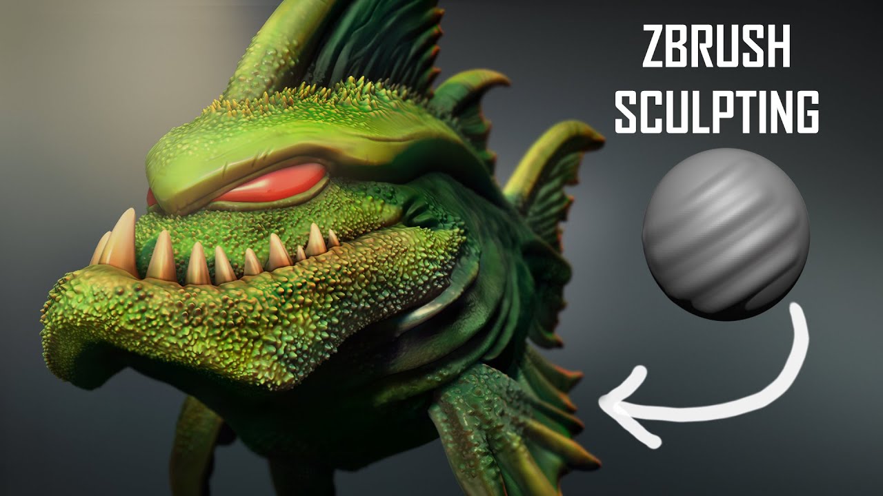 Zbrush Sculpting ( THE VILLAIN FISH) timelapse - YouTube