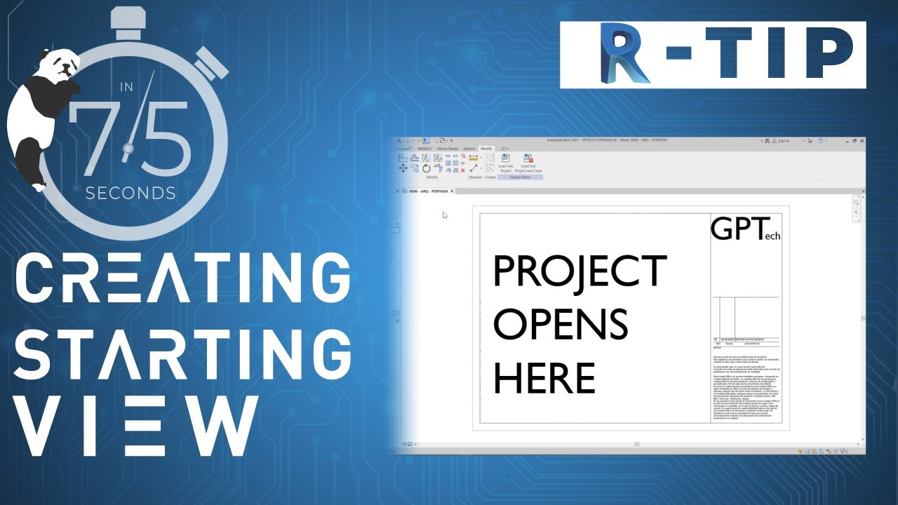 Revit Tips : Creating a project starting screen - Genius Panda - YouTube