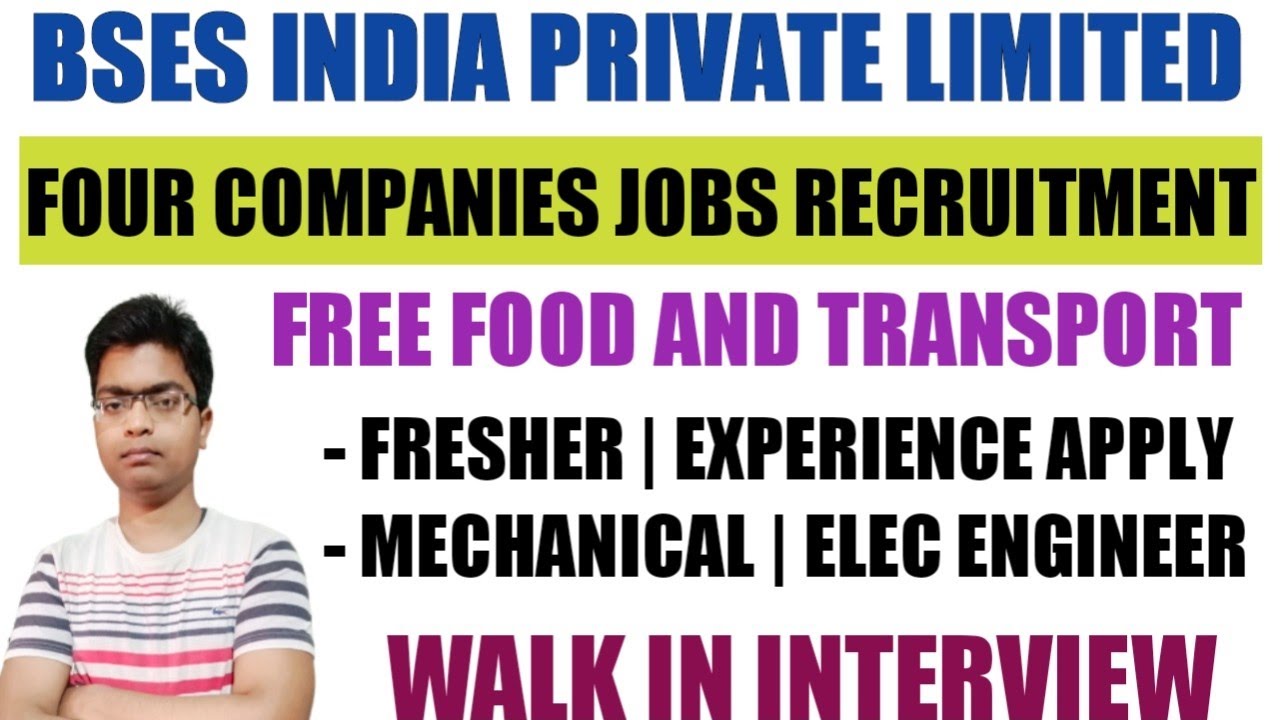 BSES INDIA PRIVATE LIMITED | WALK IN INTERVIEW | mechanical jobs and ...