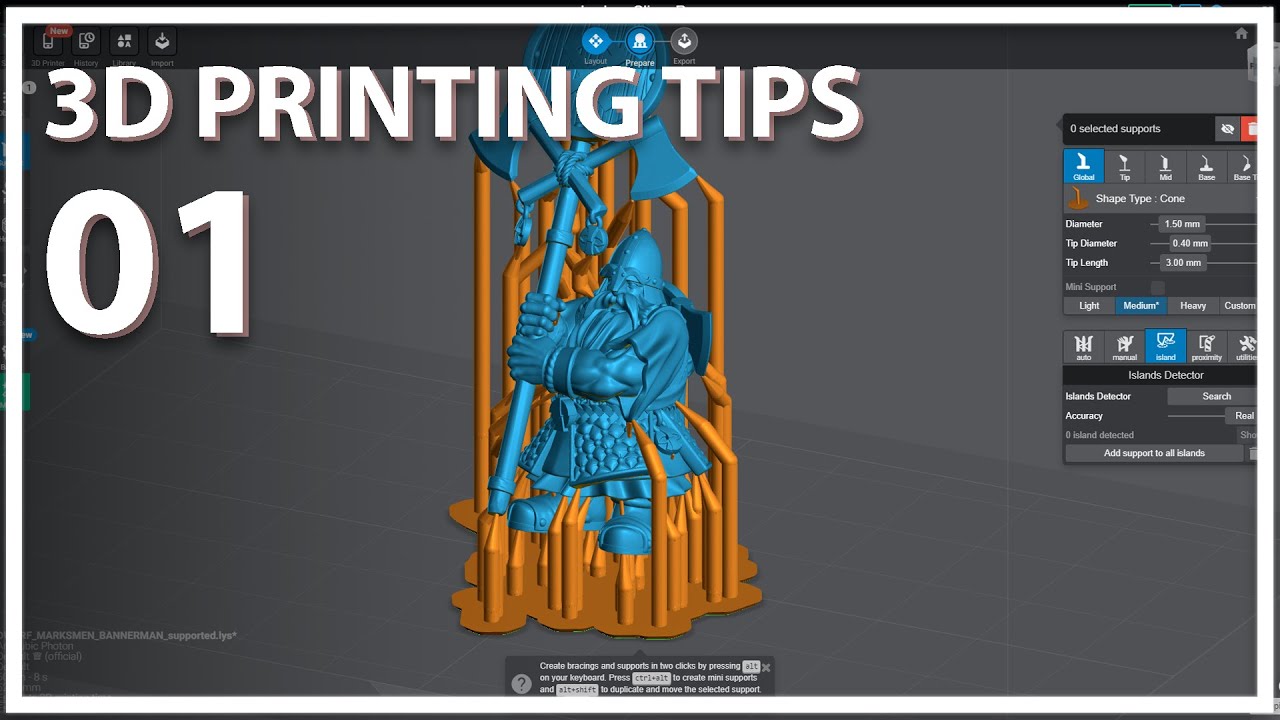 How To Change Your Supports Tip Diameter - - 3D Printing Tips 01 - YouTube