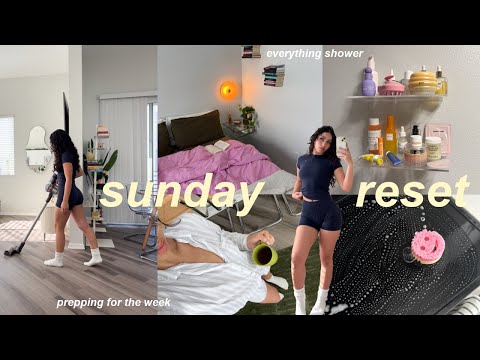 Sunday reset routine 🫧 | deep cleaning & productive prep for the week